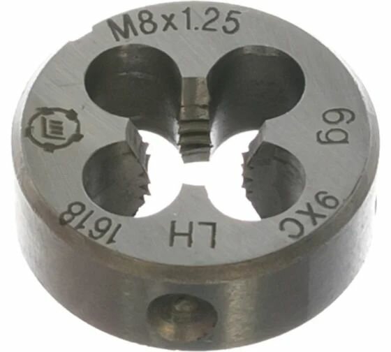 Плашка М 8х1,25 левая /LH/ круглая для метрической резьбы, класс точности 6g, сталь 9хс, гост 9740-71