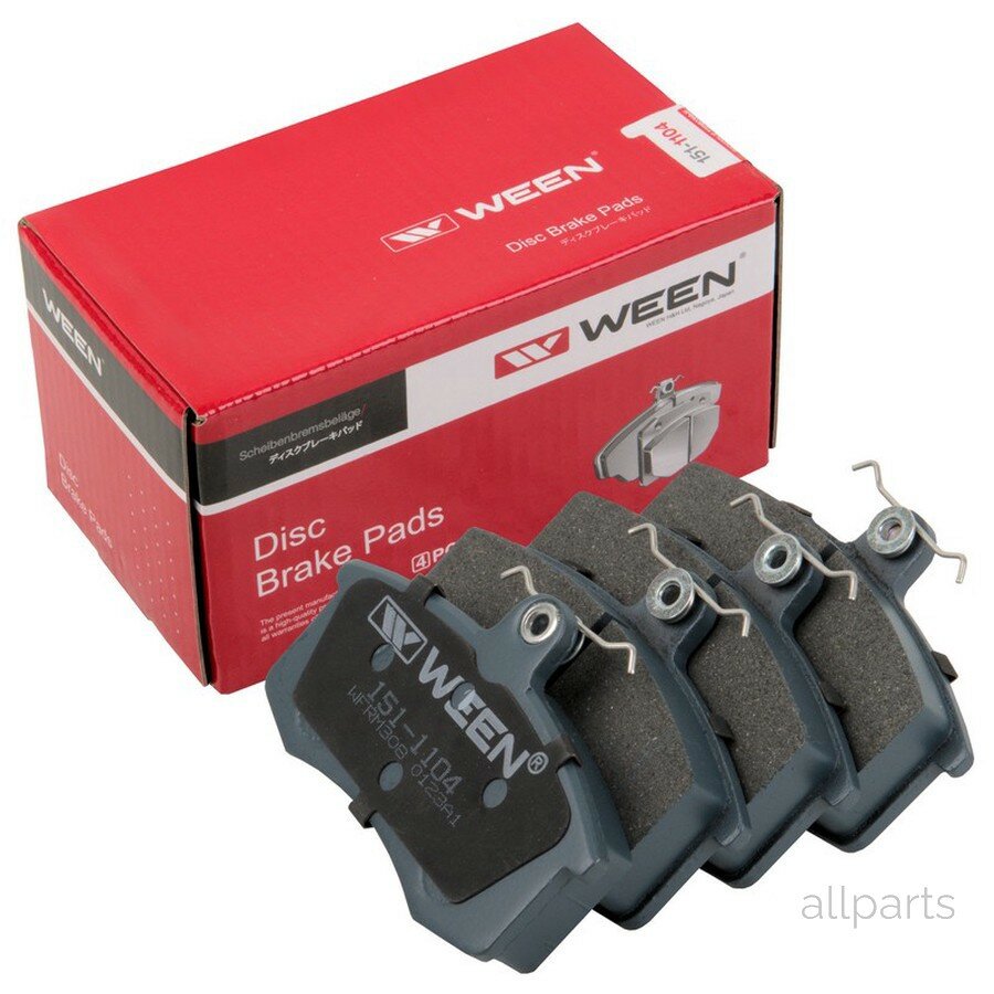 WEEN 151-1104 Тормозные колодки дисковые передние LADA 2108-21099,2110-2115, Kalina (1117-1119), Pri WEEN 151-1104