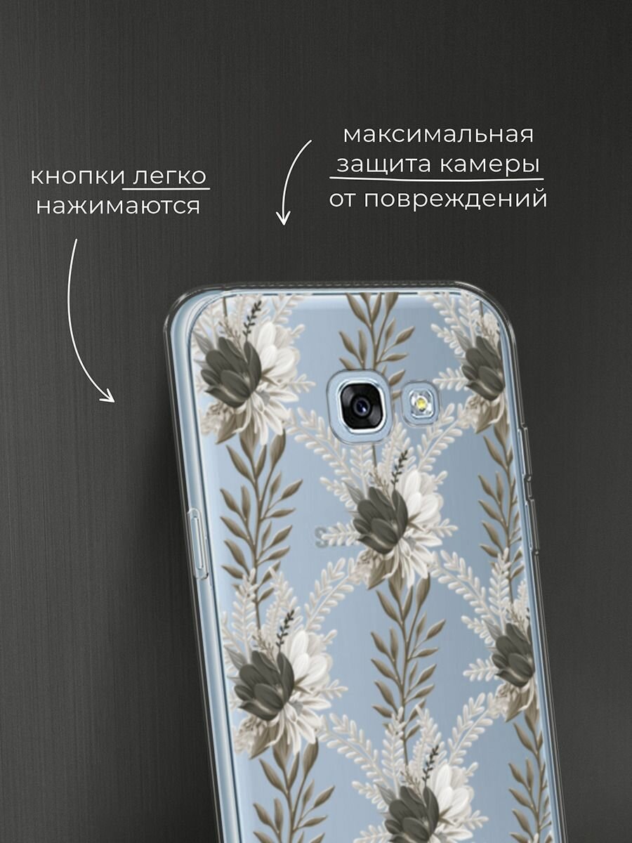Чехол на Samsung Galaxy A5 2017 / Самсунг Галакси А5 2017 с принтом "Переплетение цветов" — фото 1