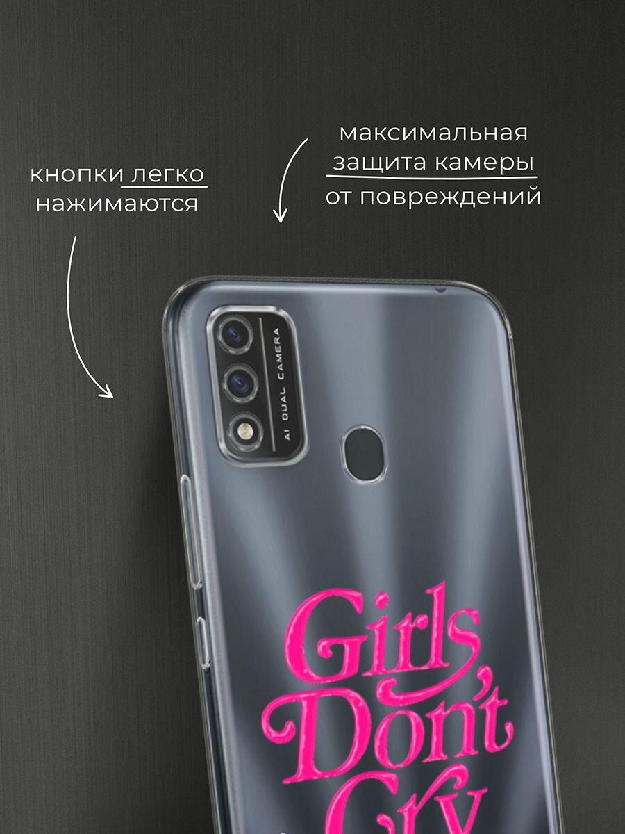 Чехол на Itel A48 / Ител А48 с принтом "Девочка не плачь" — фото 1