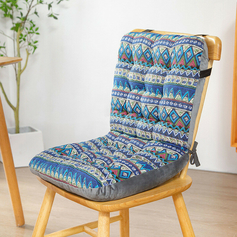 Подушка для стула стиль боемея с двухсторонним дизайном для уютных зон чтения и обедов синяя 45x42x33 см