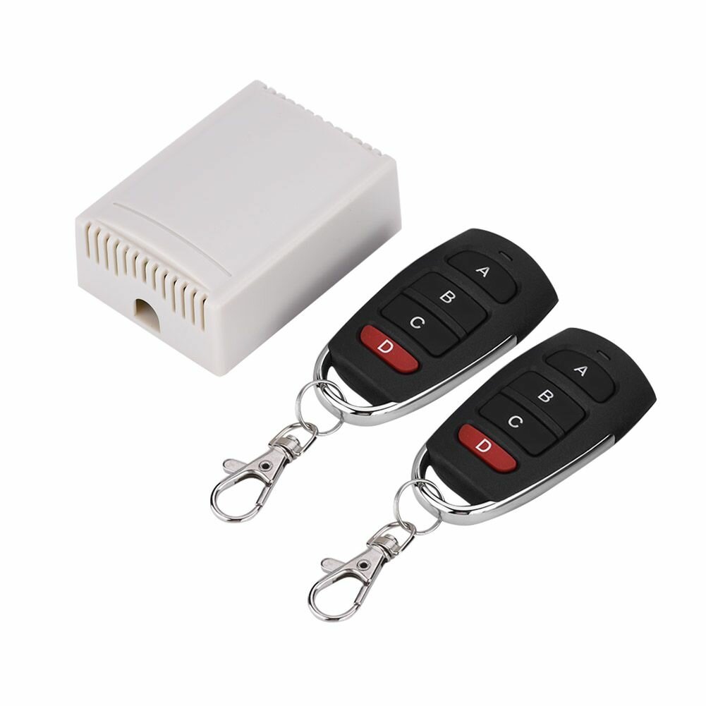 Беспроводное реле 12В 4-канальное, 433 МГц, пульт ДУ, переключатель