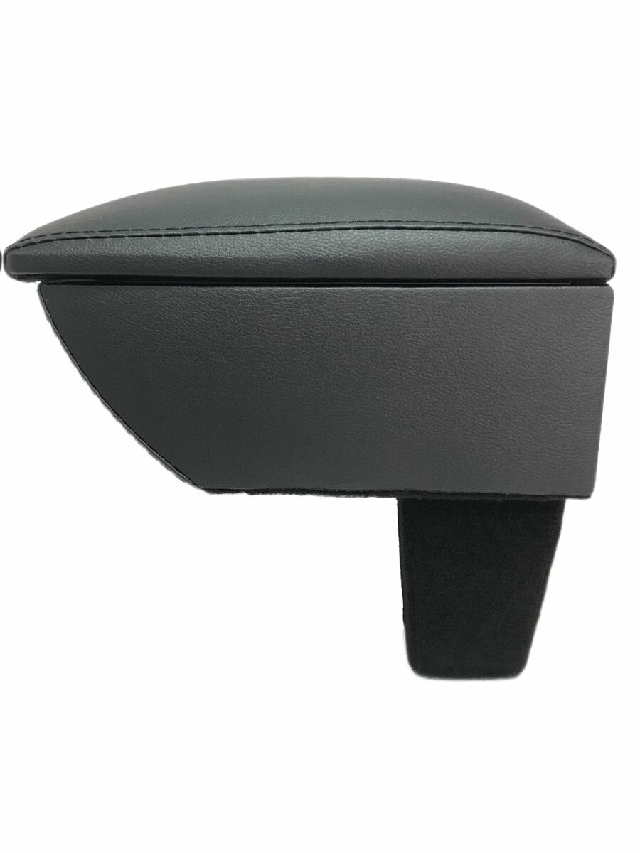 Подлокотник Ford focus III (2015-н. в) с вставкой в подстаканник кожаный (черный, гладкая крышка), для форд фокус 3