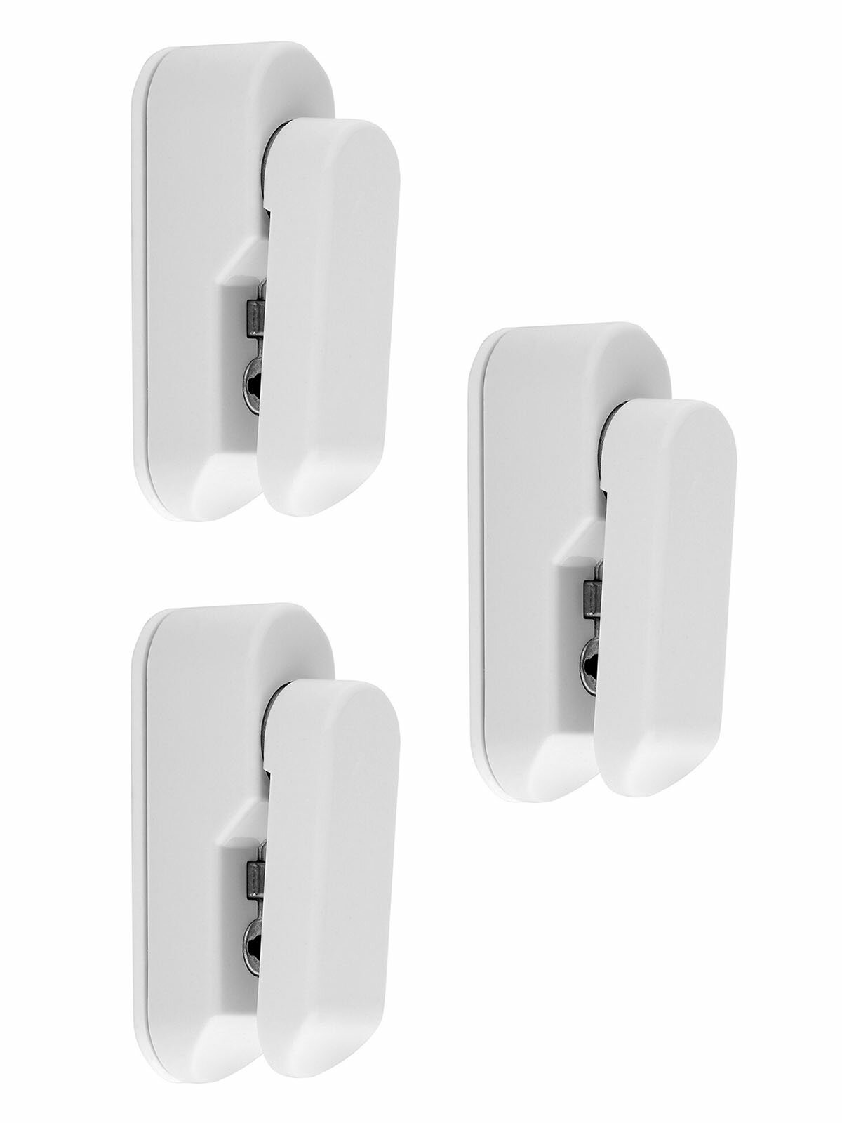 Блокиратор оконный флажковый с ключом стальной белый (3 шт.)