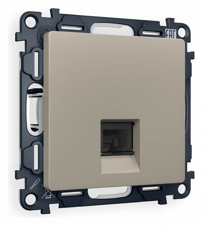 Розетка Ethernet RJ-45 и со шторками, без рамки Ambrella Volt ALFA MA372010