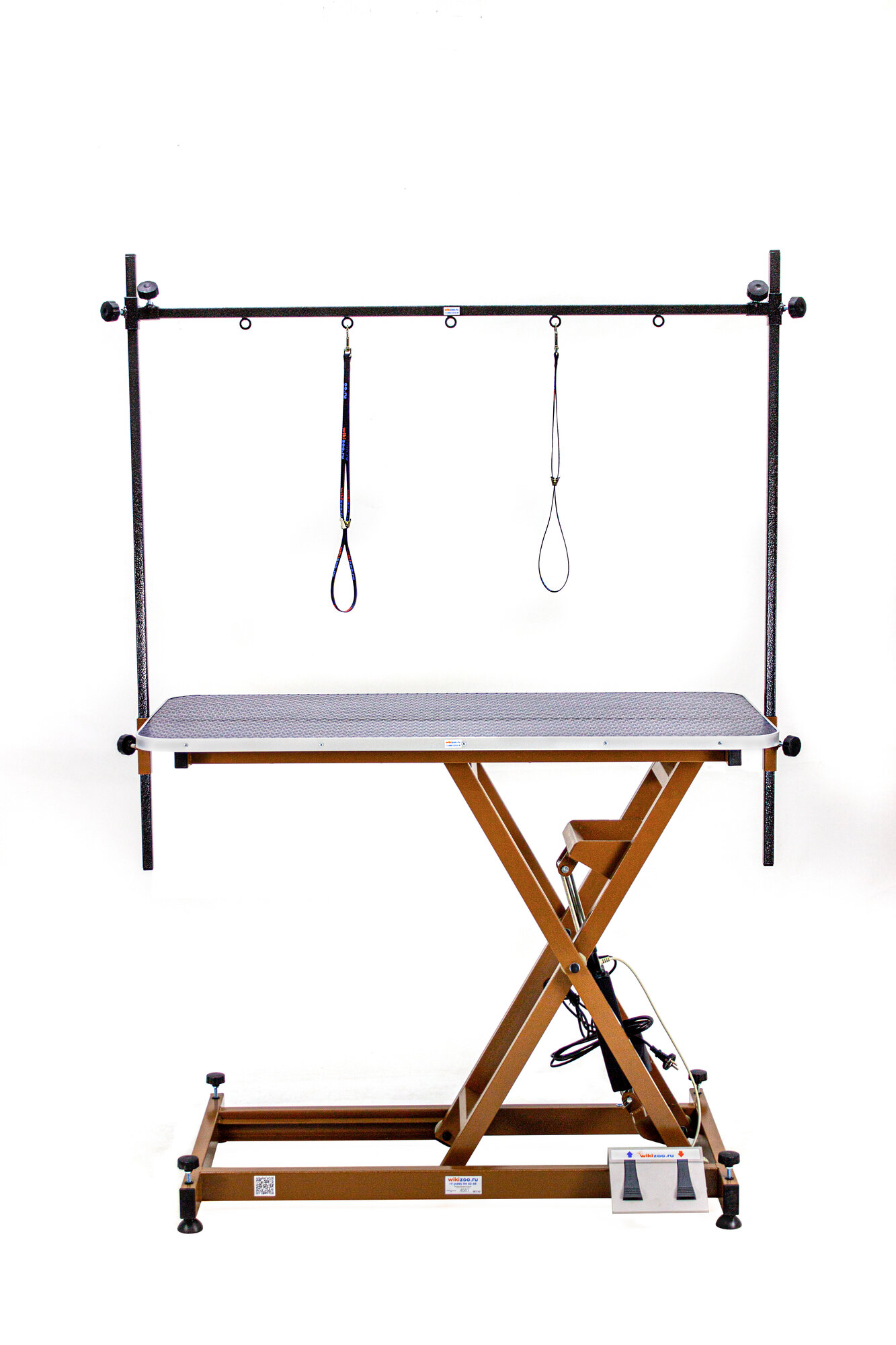 Стол для груминга с электрическим подъемником NaturalGroom S800 "Медовая пыль", серый, 120x60 см, для собак и кошек