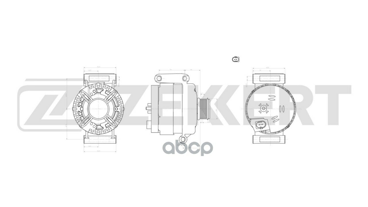 Генератор Ford Transit V 06- Tourneo III 06- Peugeot Boxer (250) 11- Citroen Jumper (250 290) 11 Zekkert арт. ge-1037