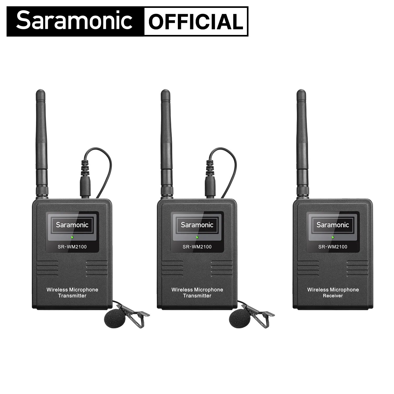 Беспроводный петличный микрофон Saramonic SR-WM2100 для iPhone, Android, DSLR-камер, смартфонов, потоковой записи Youtube