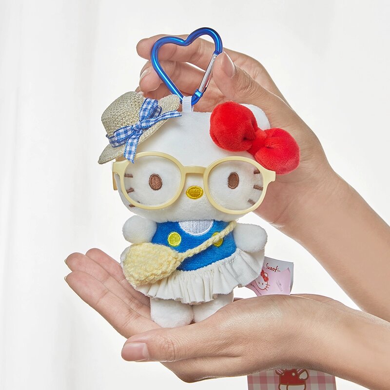 Милый брелок-подвеска Hello Kitty для сумки, рюкзака, плюшевая кукла, маленький брелок для ключей, подарок на день
