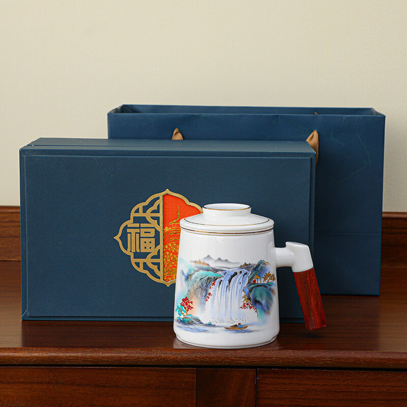 Фабрика Китай Белый Сопровождающий Подарок Suet Нефрита Фарфоровая Чашка Офис Чашка Бизнес Банк Подарок Компании Может