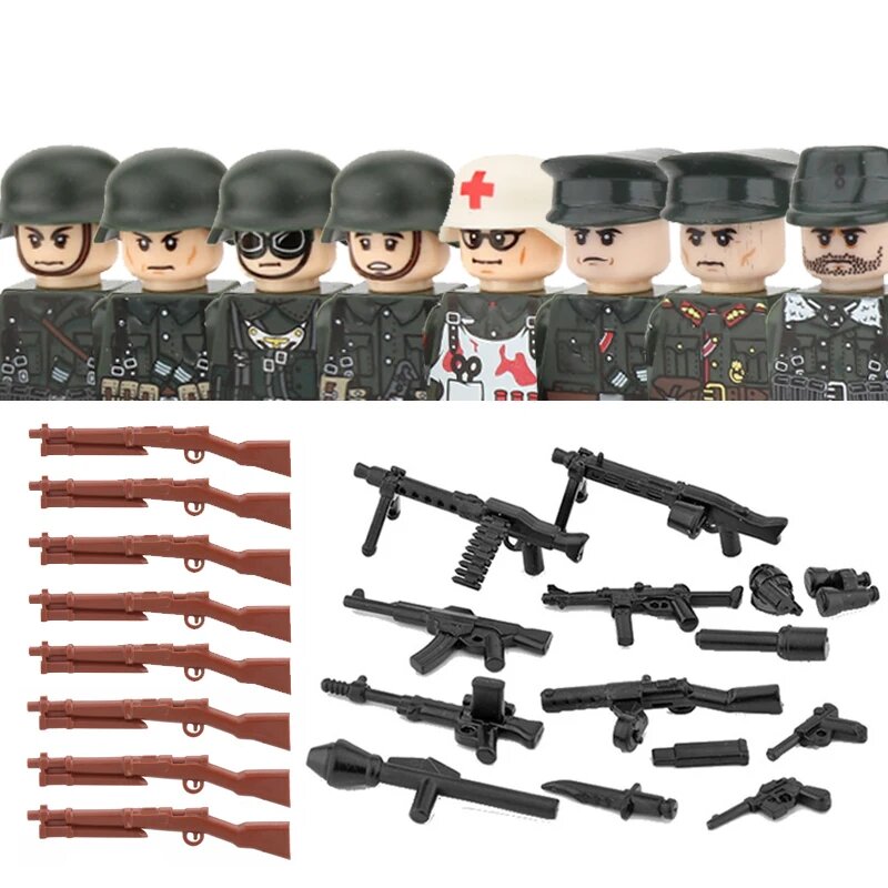 Военные солдаты WW2 Brangdy, 8 шт, D113-1-8PCS