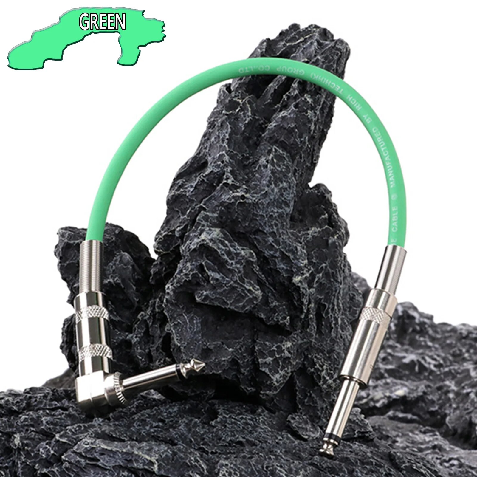 Гитарный кабель Green 6,35 мм, 0.5M