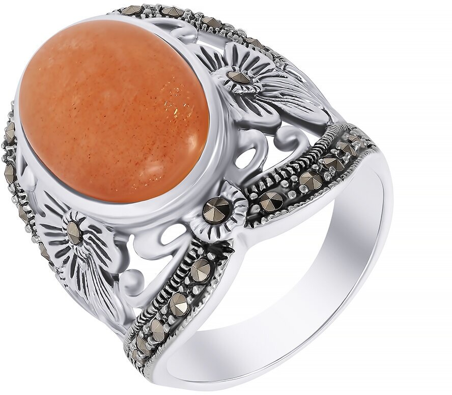 Кольцо, серебро, 925 проба, лунный камень