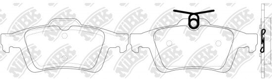 Колодки тормозные дисковые Nibk для FORD Focus (04-) MAZDA 3 (03-) задние (4шт.)