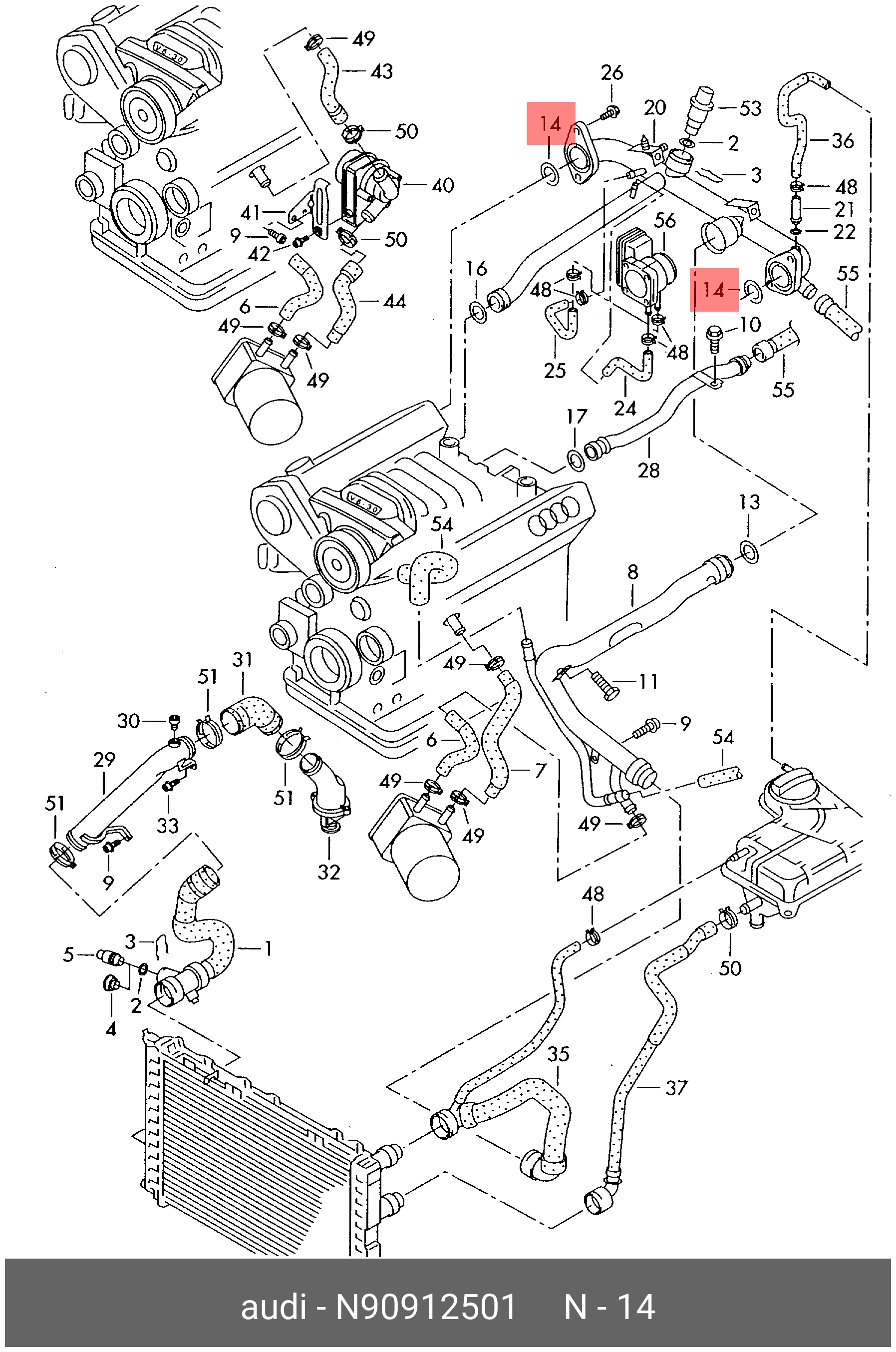 Ауди а6 с5 система охлаждения схема - фото