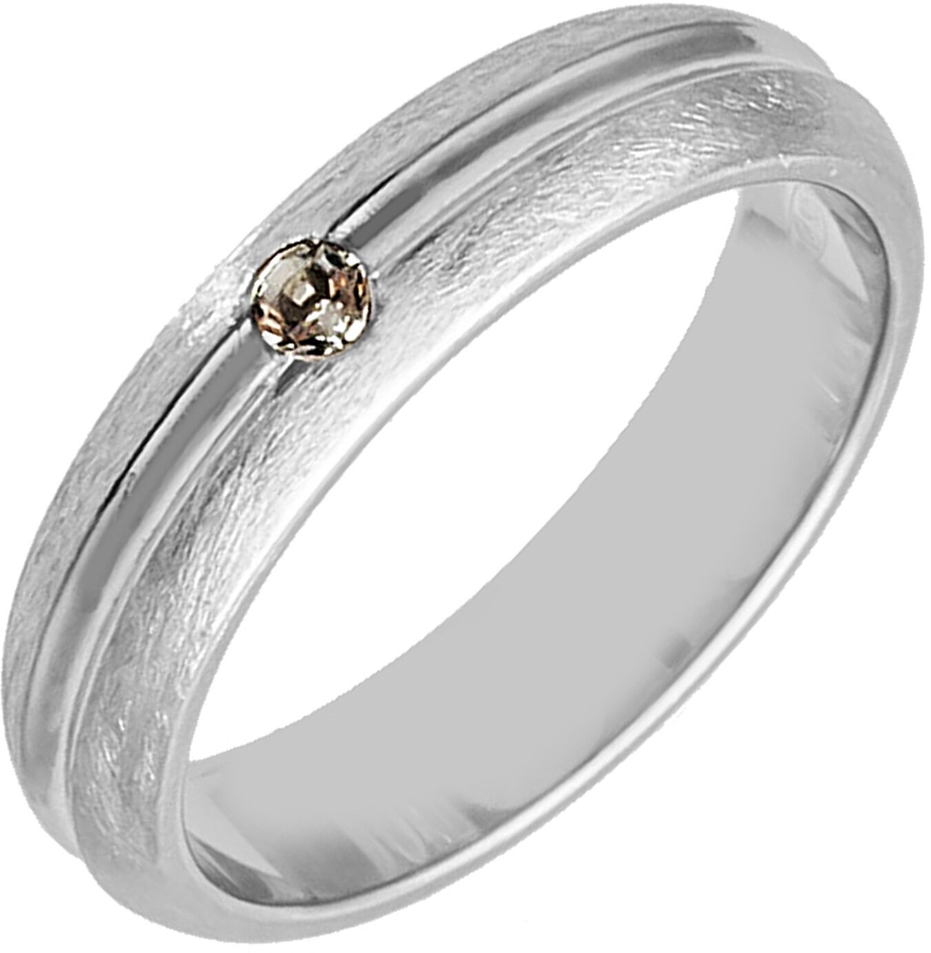 Кольцо обручальное, серебро, 925 проба, родирование, топаз