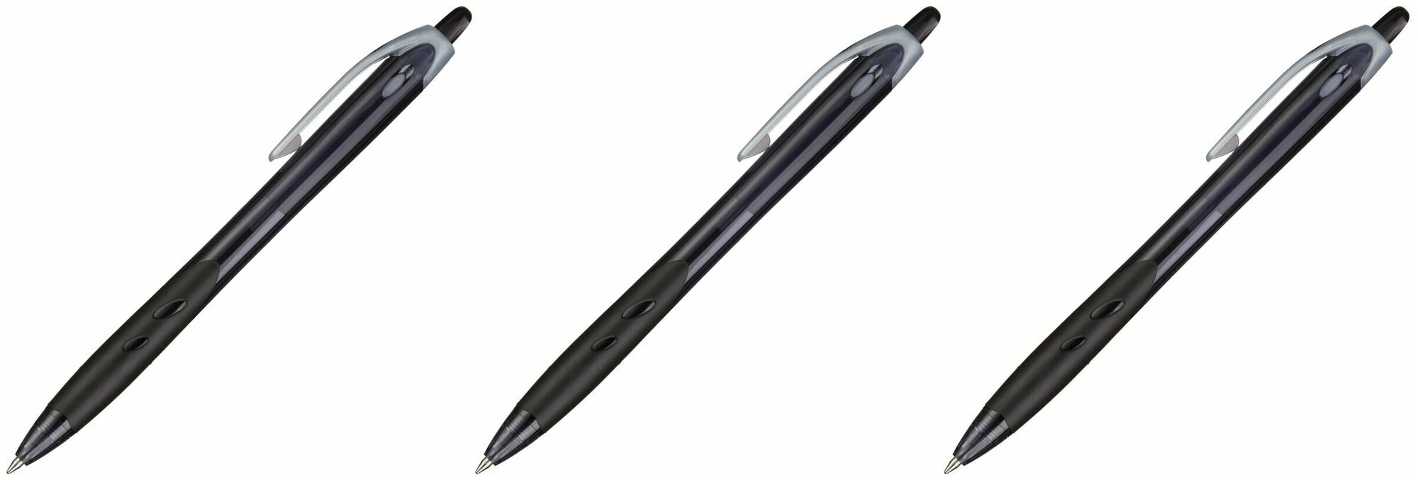 Pilot Pilot Ручка шариковая автоматическая Rex Grip, черная, 0.32 мм, 3 шт