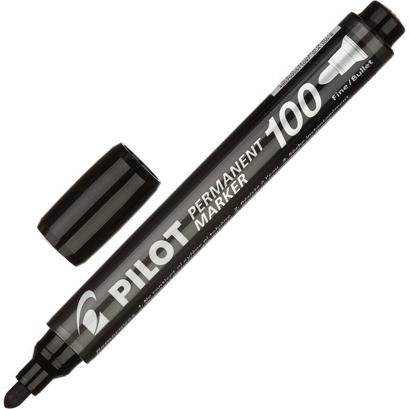 Маркер перманентный Pilot SCA-100-B черный (толщина линии 1-3 мм) 733549