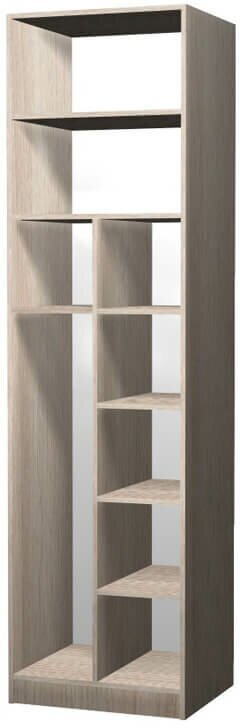 Гардеробная система, модуль Нордвин 21, Легкомаркет, 80х50х210, полки, ясень шимо светлый