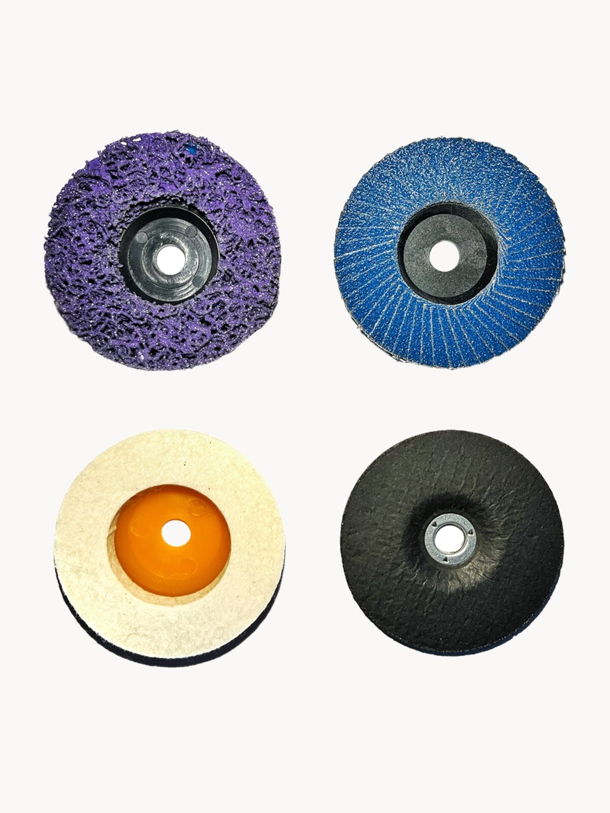Круги набор шлифовальные/полировальные по металлу для УШМ 75х10мм, диски по пластику, дереву, стеклу расходники