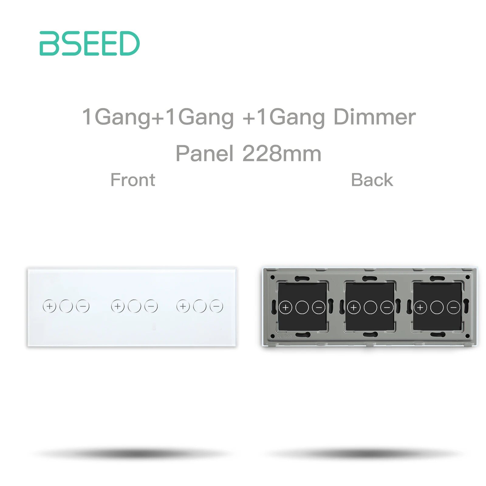 Стеклянная панель BSEED тройная 228 мм белый/черный/золотой