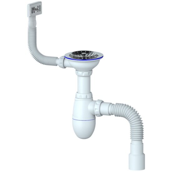 Сифон Unicorn B425 для мойки с прямоугольным переливом