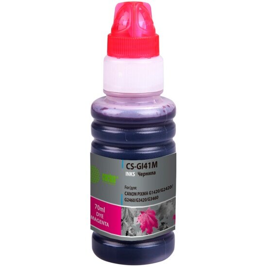 Чернила Cactus CS-GI41M GI-41 M пурпурный 70мл для Canon PIXMA G1430, G2420, G2460, G3420, G3460, G1420 4544C001