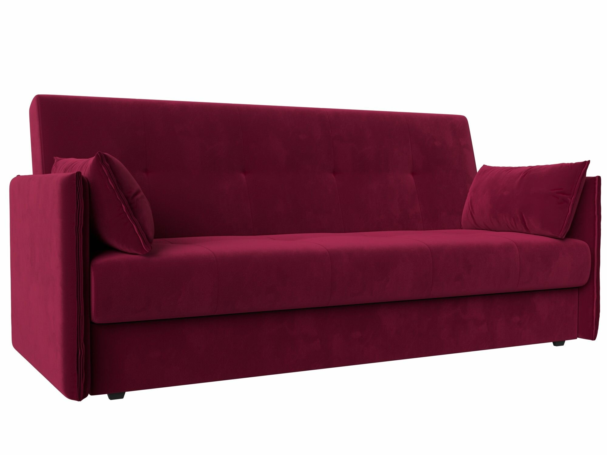 Диван-книжка Лига-018, микровельвет, механизм книжка, Бордовый, 192x83x90см. Хит Диванов