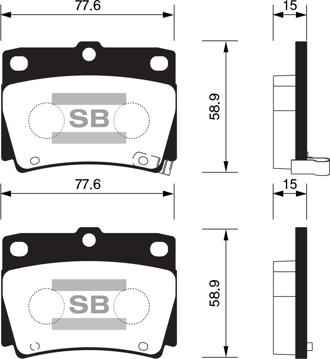 Колодки Тормозные Задние SANGSIN SP1522