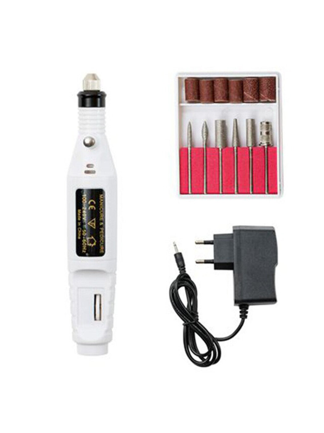 Аппарат для маникюра и педикюра / Маникюрный аппарат / Фрезер для маникюра, В комплекте 6 фрез