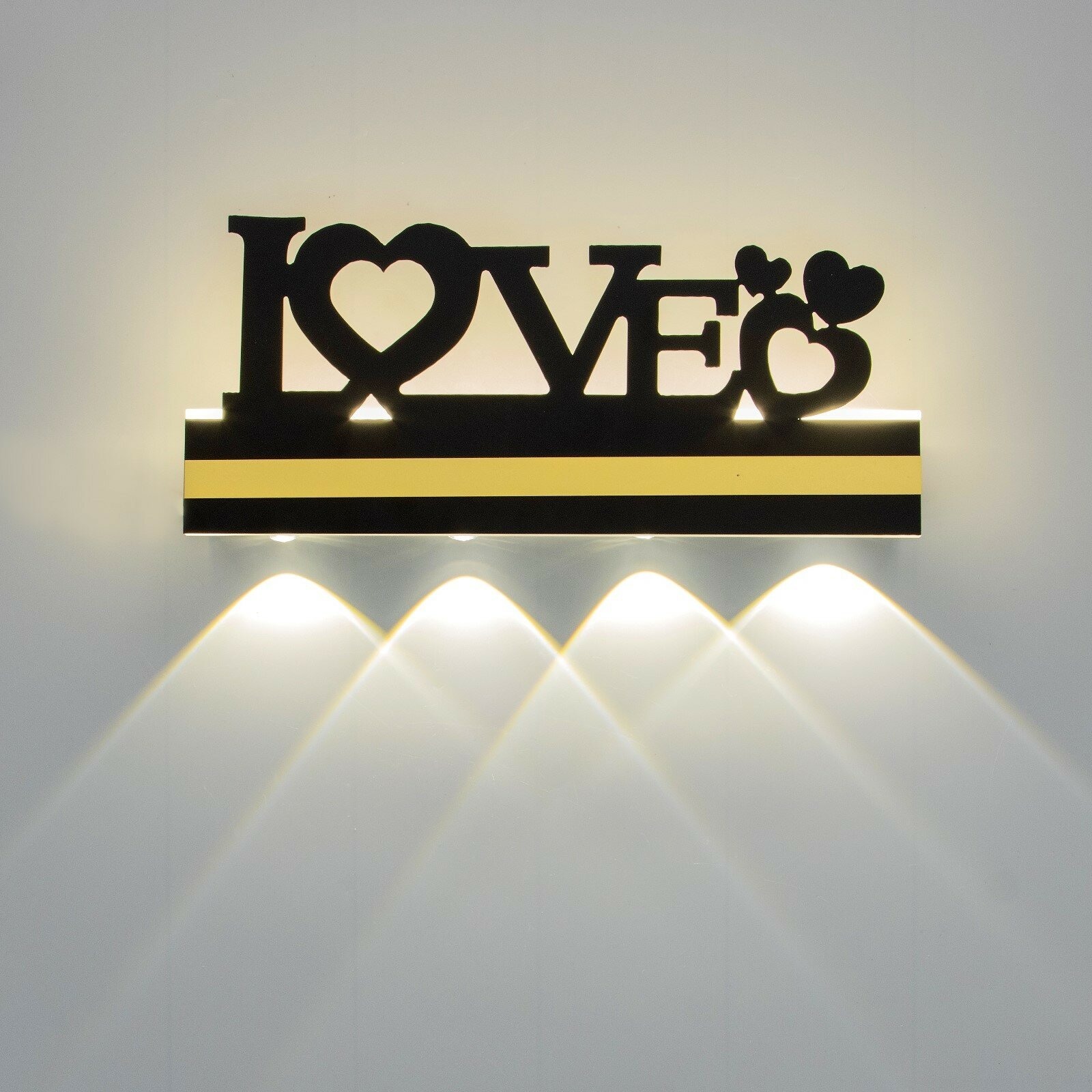 Бра «Любовь» LED 4000К 12 Вт черный 38×20×4 см
