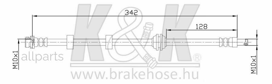 K&K FT2519 Шланг тормозной FORD Focus Saloon (DFW) 2.0 16 V 1.8 Turbo DI 02.99-.