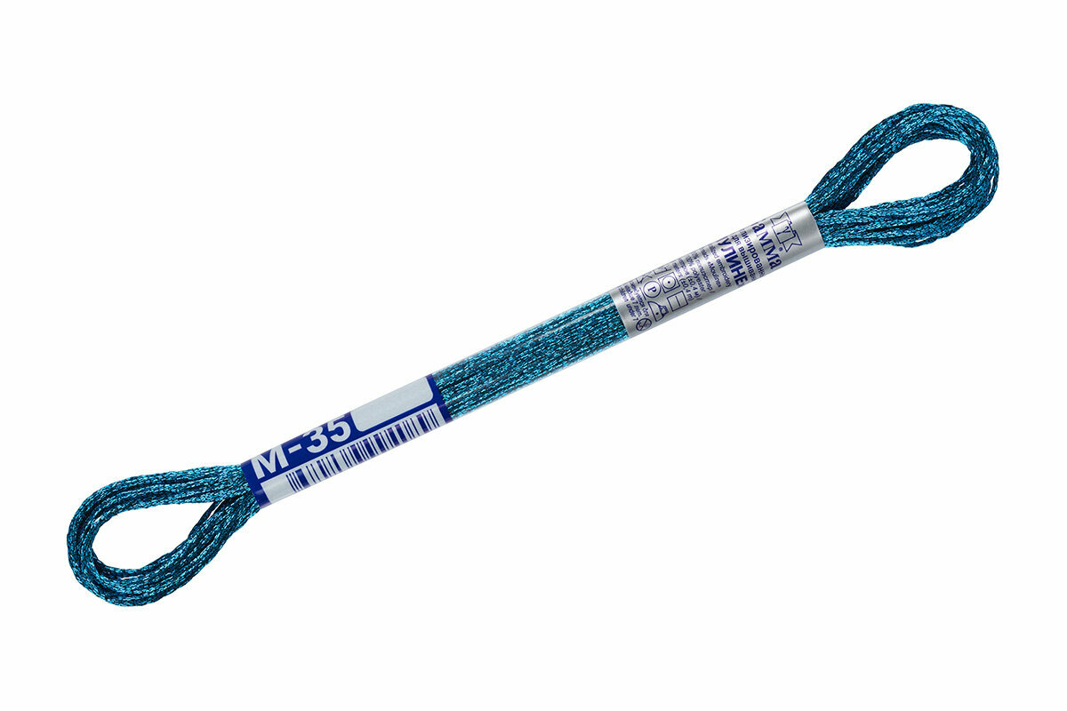 Мулине "Gamma" NM металлик 100% полиэстер 8 м М-35 аквамарин