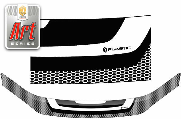Дефлектор капота ВАЗ Lada Калина универсал 2014 н. в. Серия "Art" белая САпластик