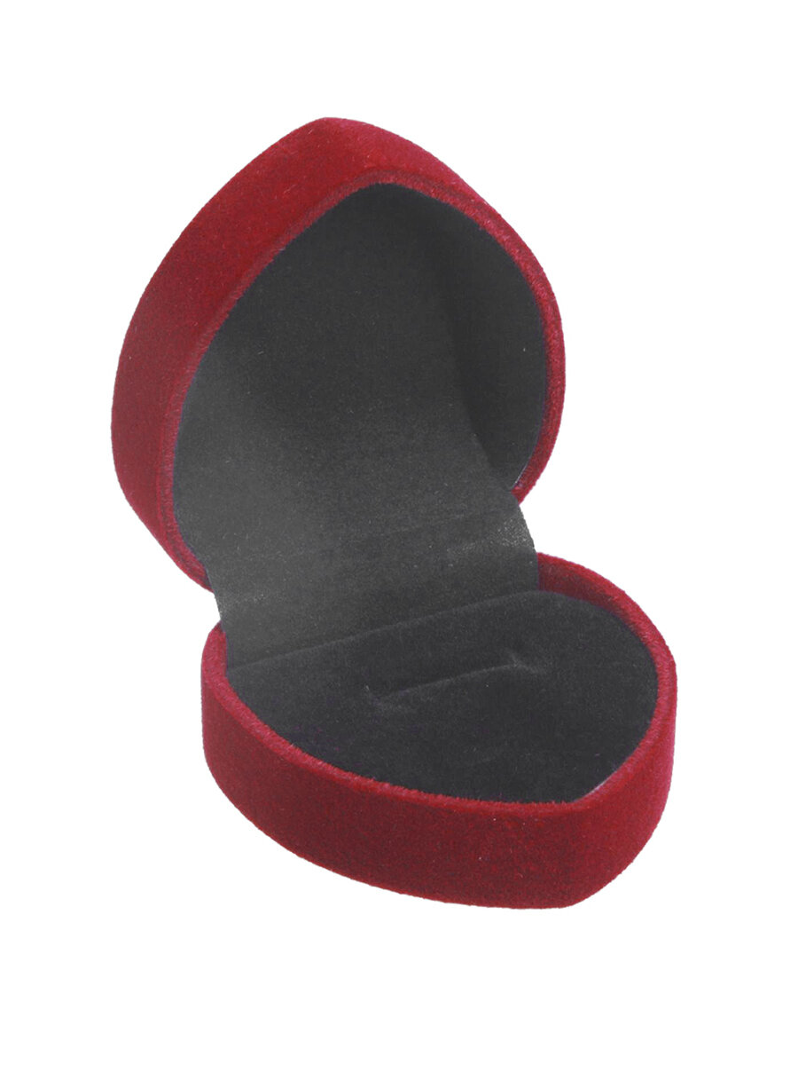 Футляр под кольцо, в форме сердца, 6*6,5*4, цвет красный, вставка черная