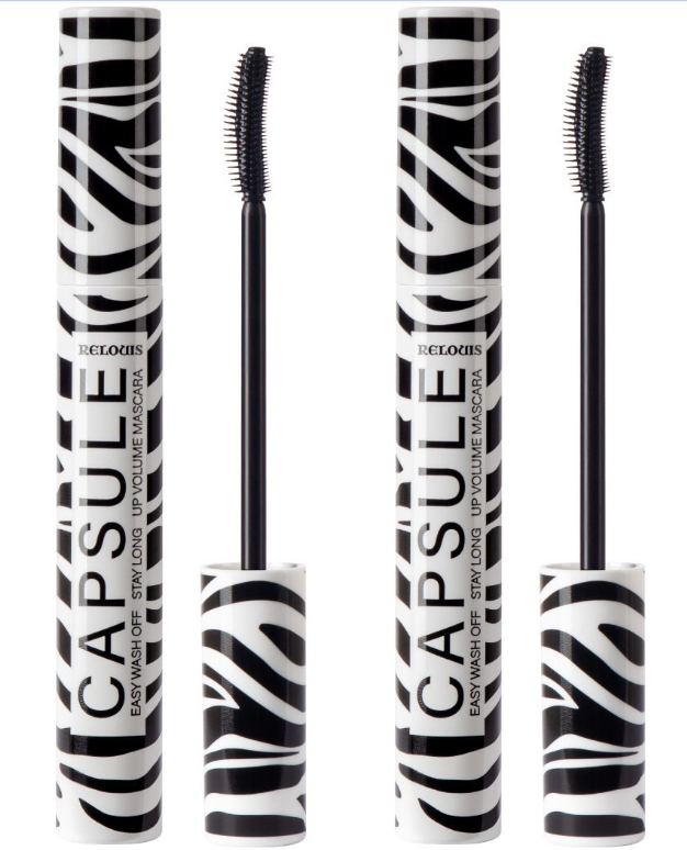 Тушь для ресниц Relouis Capsule, объемная, стойкая и легкосмываемая, 9 гр, 2 шт