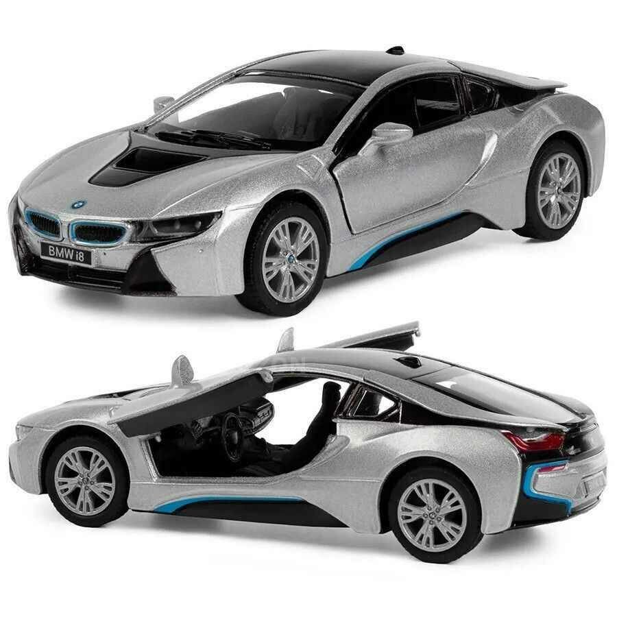 Kinsmart. Модель арт. КТ5379/3 "BMW i8" 1:36 (серебристая) инерц.