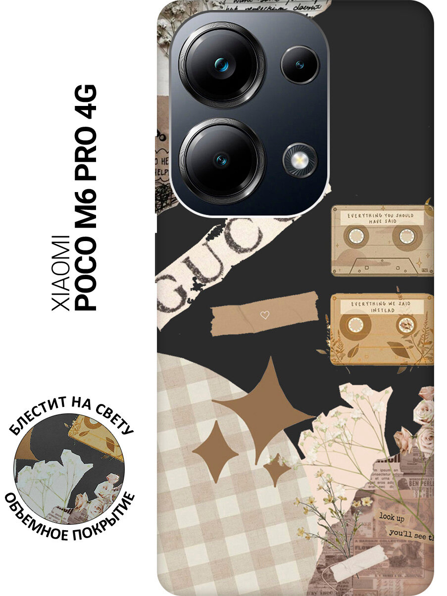Чехол на Xiaomi Redmi Note 13 Pro 4G / Poco M6 Pro 4G "GUCCI Stickers" Soft Touch черный