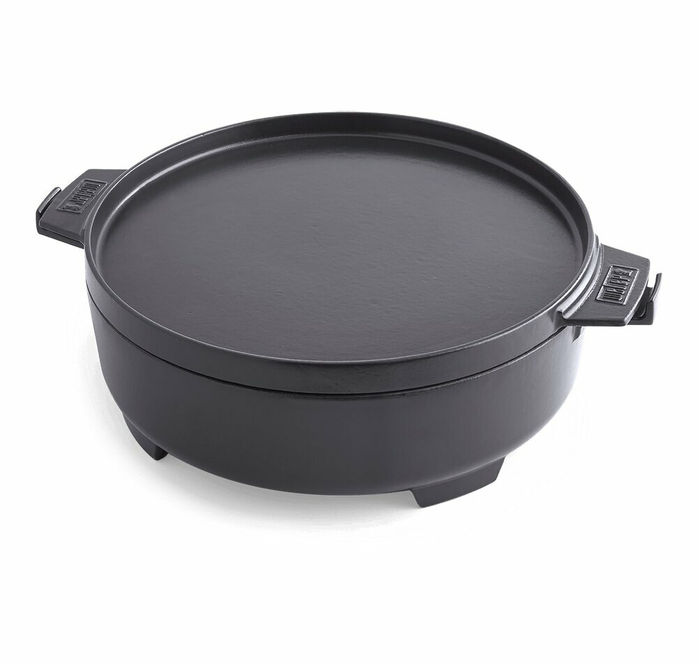 Голландская печь Weber DUO GBS, для гриля, 2 в 1, чугун, 6.8 л, черная