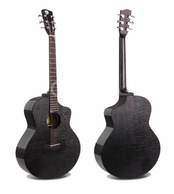 Акустическая гитара LUXARS R2-M, с вырезом, чёрная, 40", 6 струн
