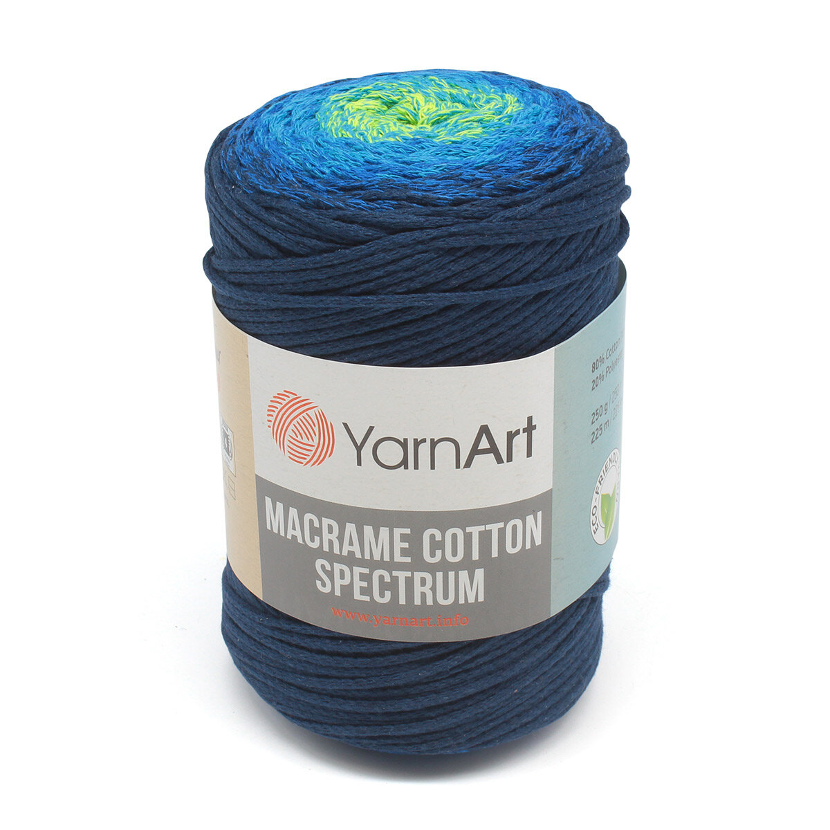 Пряжа для вязания YarnArt 'Macrame Cotton Spectrum' 250г, 225м (80% хлопок, 20% полиэстер) (1323), 4 мотка