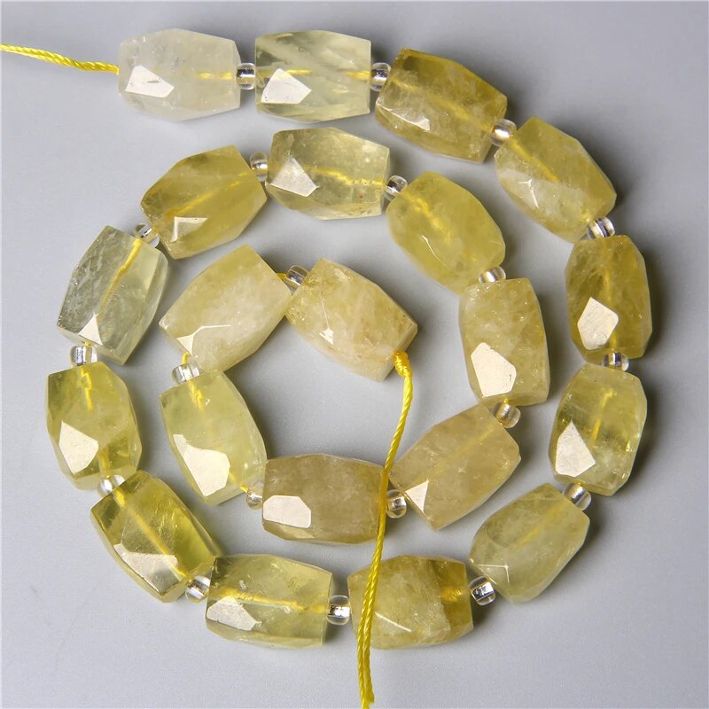 Кристаллы кварца бусины для украшений vinswet Светло-желтый, 7.5 inches Strand, Lemon 12x16mm