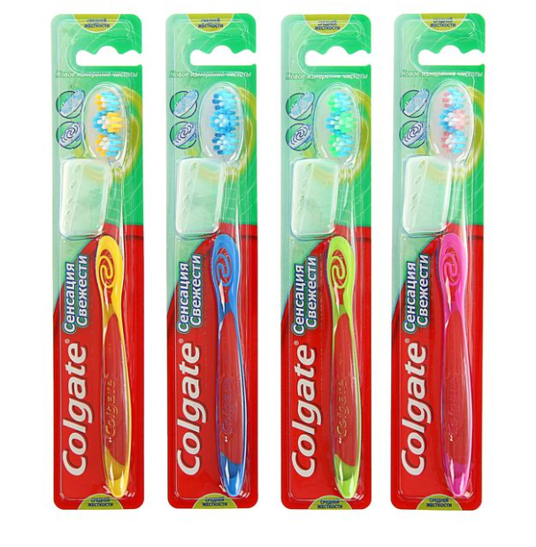 Зубная щетка Colgate Сенсация свежести Special Edition, 4 шт, средняя