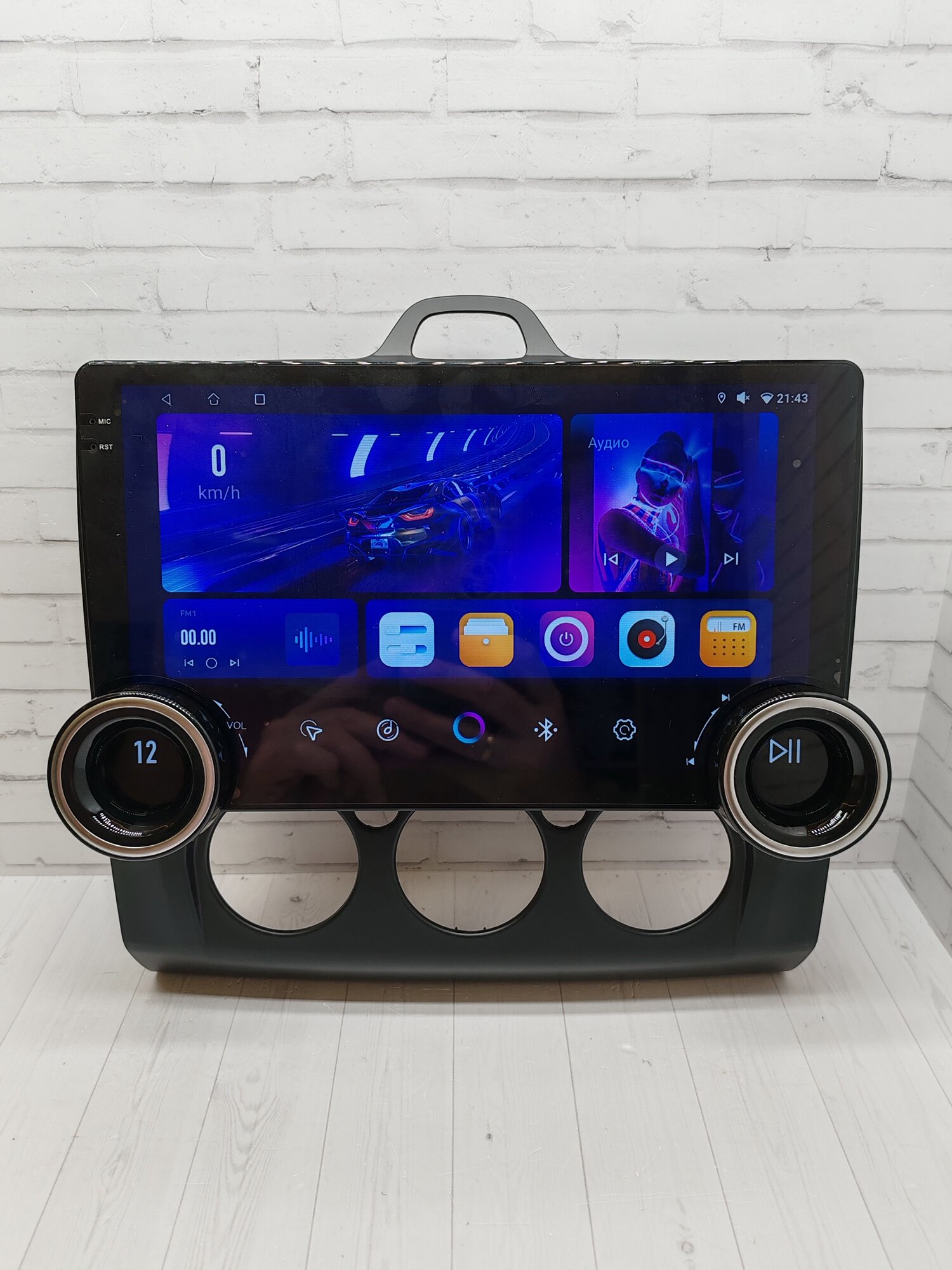 Магнитола андроид с крутилками для Ford Focus кондиционер 2005-11г/ 4+64гб/Android-Auto/CarPlay