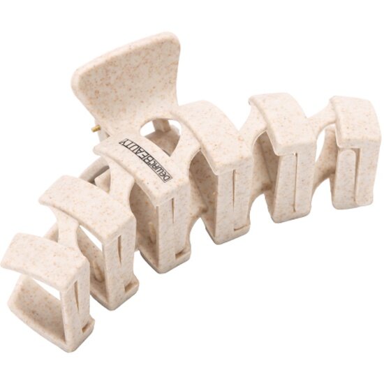 Заколка-краб для волос Dewal Beauty бежевая, большая, 1 шт