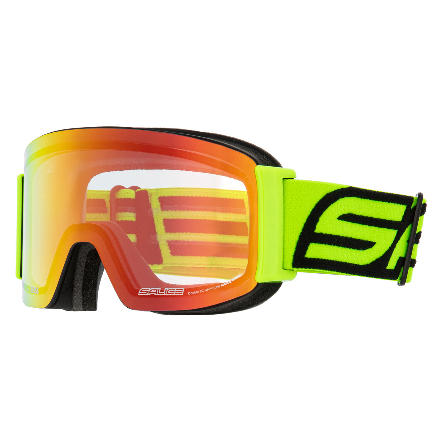 Маска горнолыжная Salice 102DARWF Black-Lime/Darw Clear S1