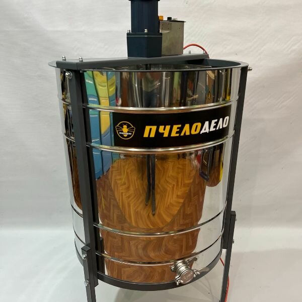 Медогонка 4-х рамочная оборотная электрическая верхний мотор нержавейка AISI -304