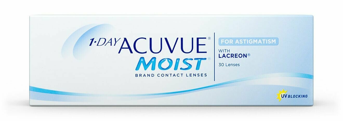 ACUVUE Астигматические линзы 1-Day Moist for Astigmatism (30шт)-1.00/8.5/-1.75/80