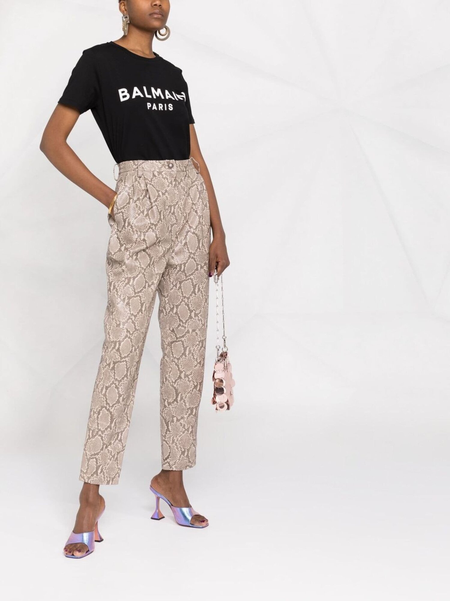 Футболка BALMAIN, размер XS, black/black — фото 1