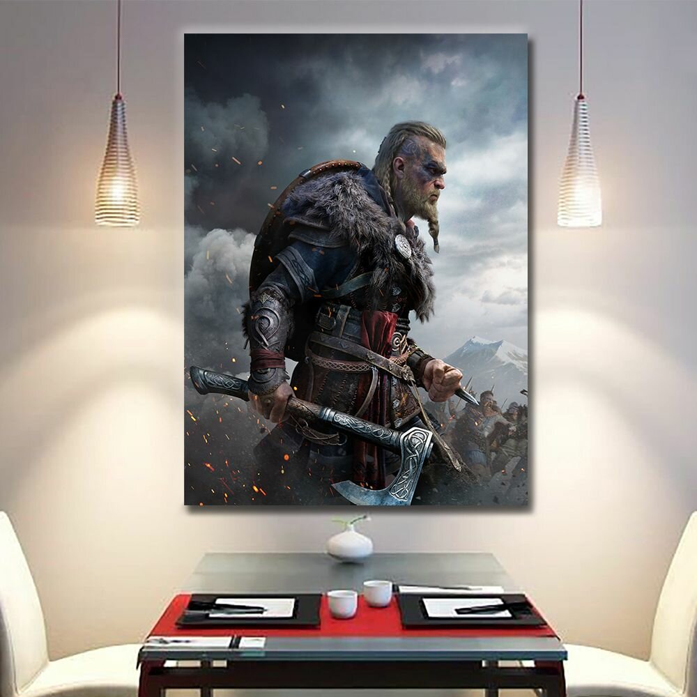 Картина на стену, интерьерная karTTina "Assassin s Creed Вальгалла", 50х70см 1шт.